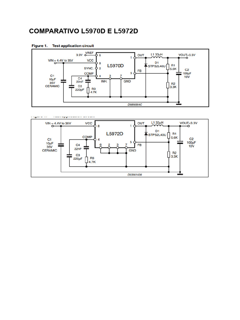 Comparativo L5970D e L5972D | PDF
