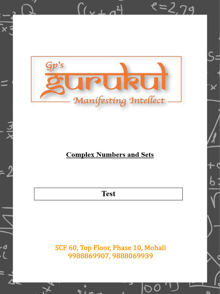 Test Complex and Sets | PDF | Mathematics