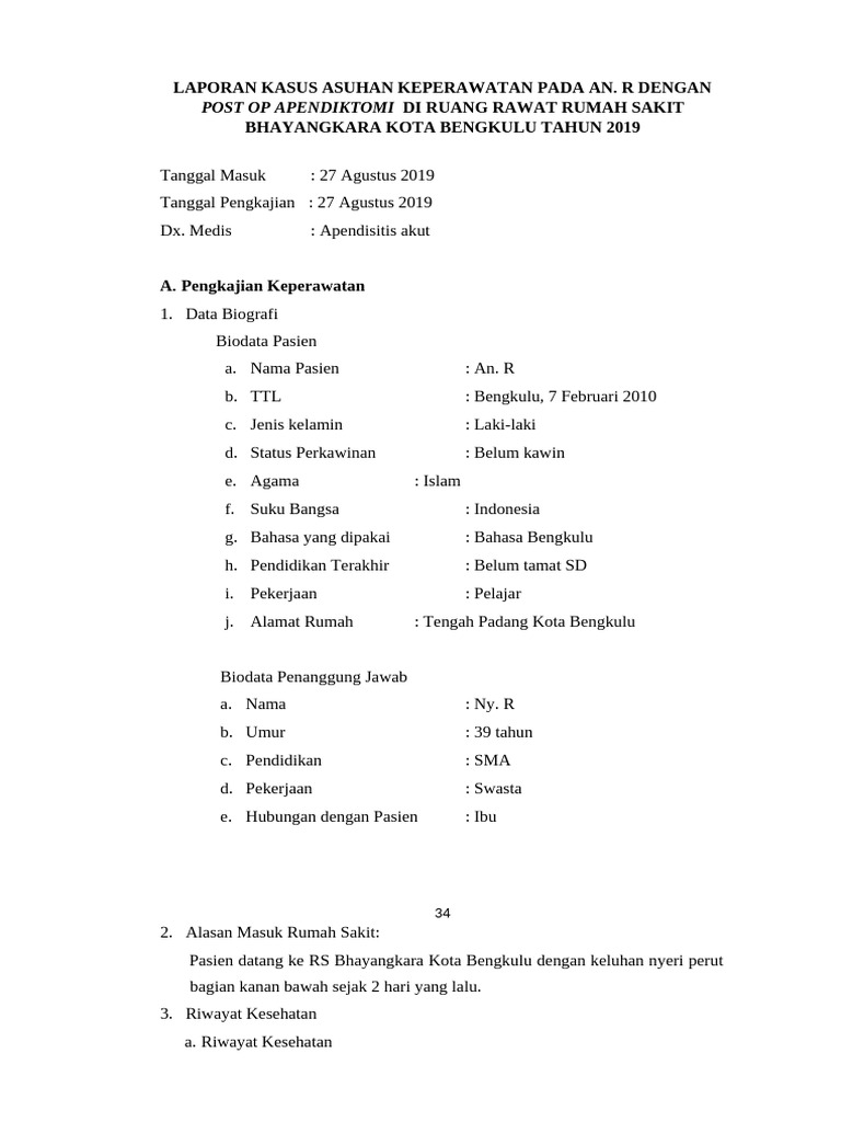 LAPORAN KASUS ASUHAN KEPERAWATAN Nica | PDF