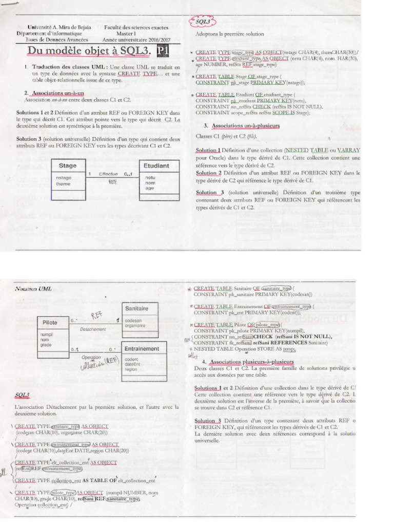 Du Modele Objet - SQL3 | PDF