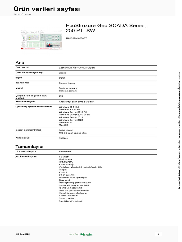 Schneider Electric - EcoStruxure-Geo-SCADA-Expert - TBUCSRV-0250PT | PDF