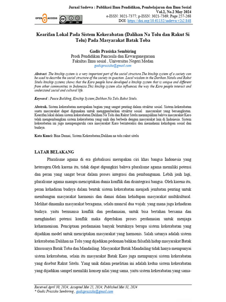 SADEWA Vol 2 No 2 Mei 2024 Hal 257-268 | PDF