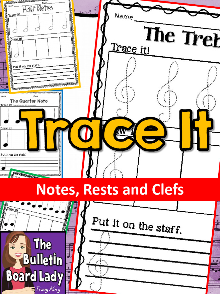 MusicTracingWorksheets 1 | PDF | Clef | All Rights Reserved