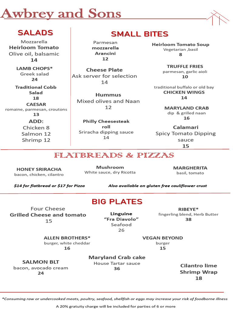 Restaurant Lunch Menu | PDF | Hamburgers | Pizza