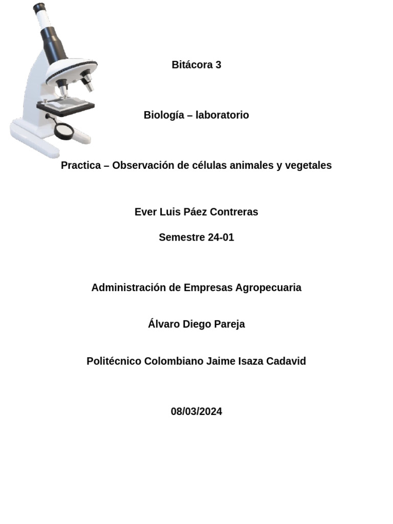 Bitácora 3 | PDF | Biología Celular) | Cloroplasto