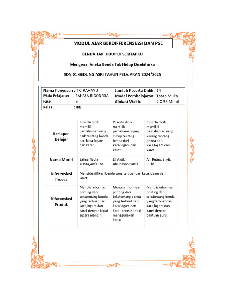 Modul Ajar - Tri Rahayu - Ukin | PDF