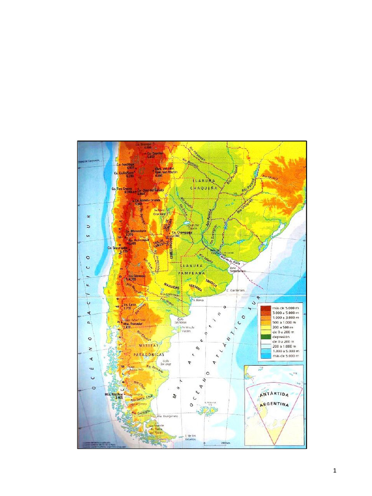 Relieves de Argentina: Montañas y Llanuras | PDF | Andes | Montañas