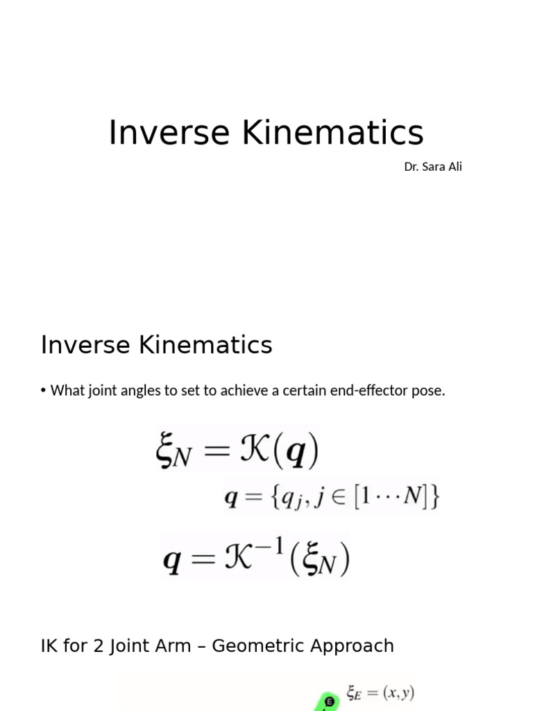 Inverse Kinematics for Robot Arms | PDF | Numerical Analysis ...