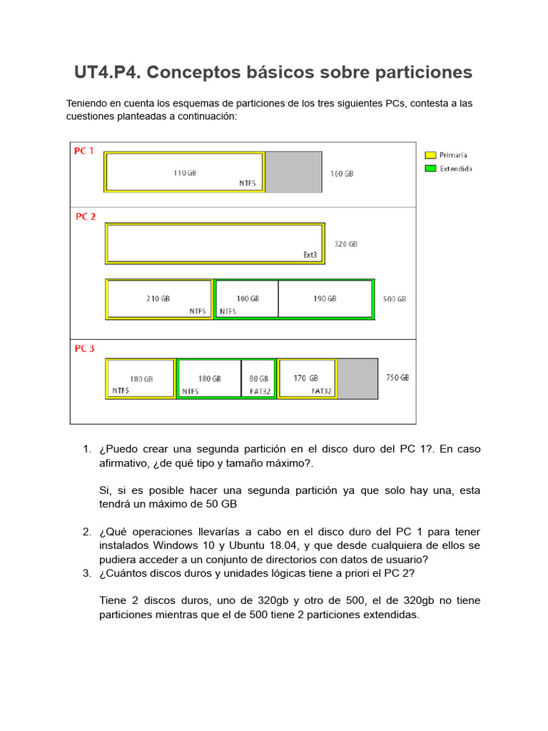 UT4.P4. Conceptos Básicos Sobre Particiones | PDF