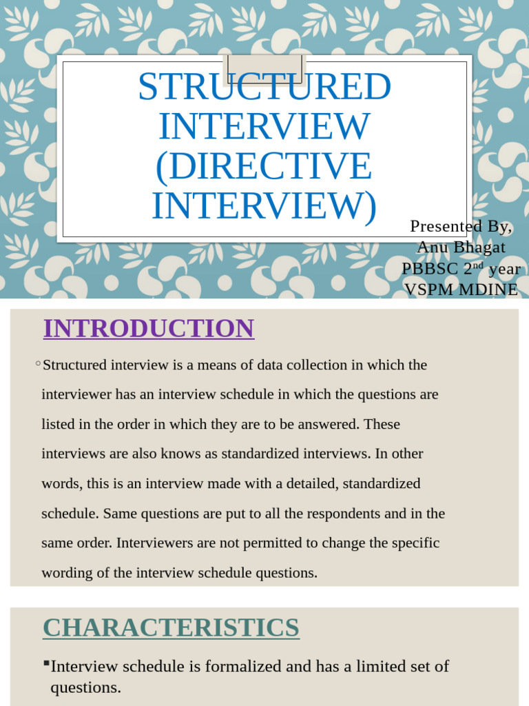 Structured Interview Reseach 07 | PDF