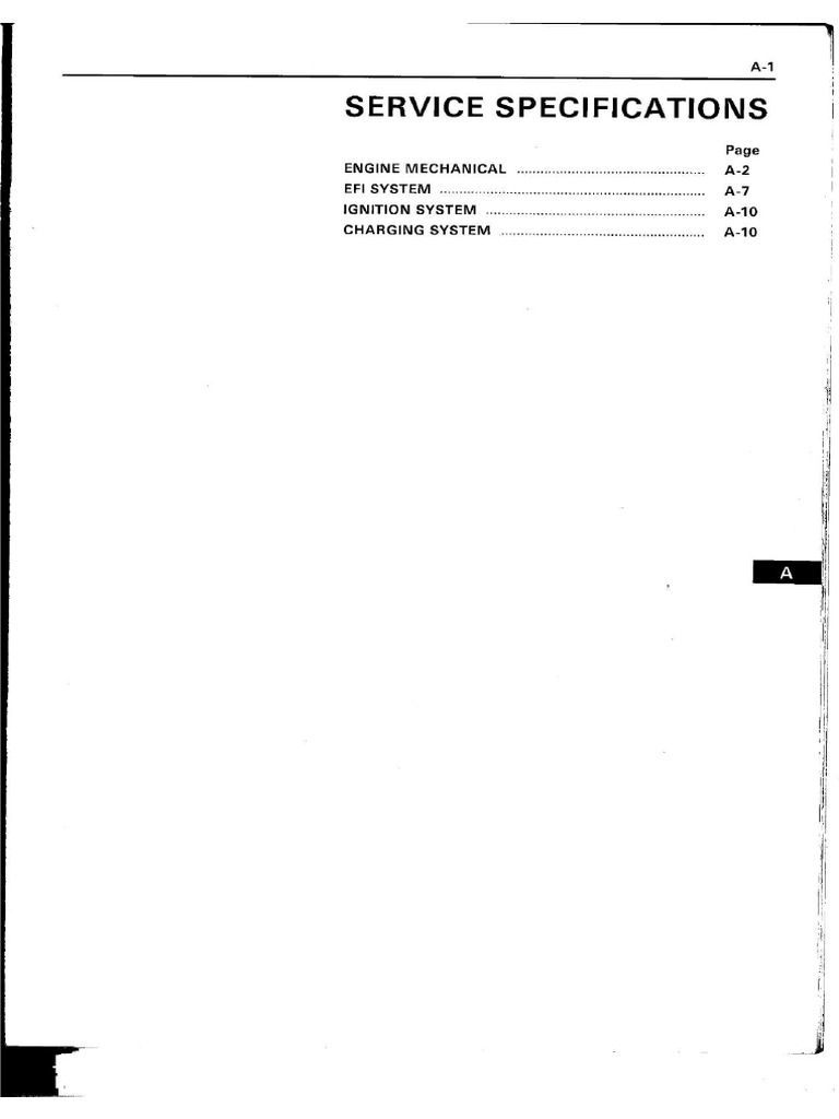 Toyota 3f-E Engine Service Specifications | PDF