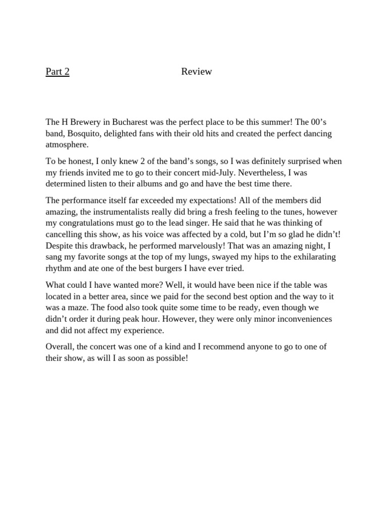 Bosquito Concert Review at H Brewery | PDF