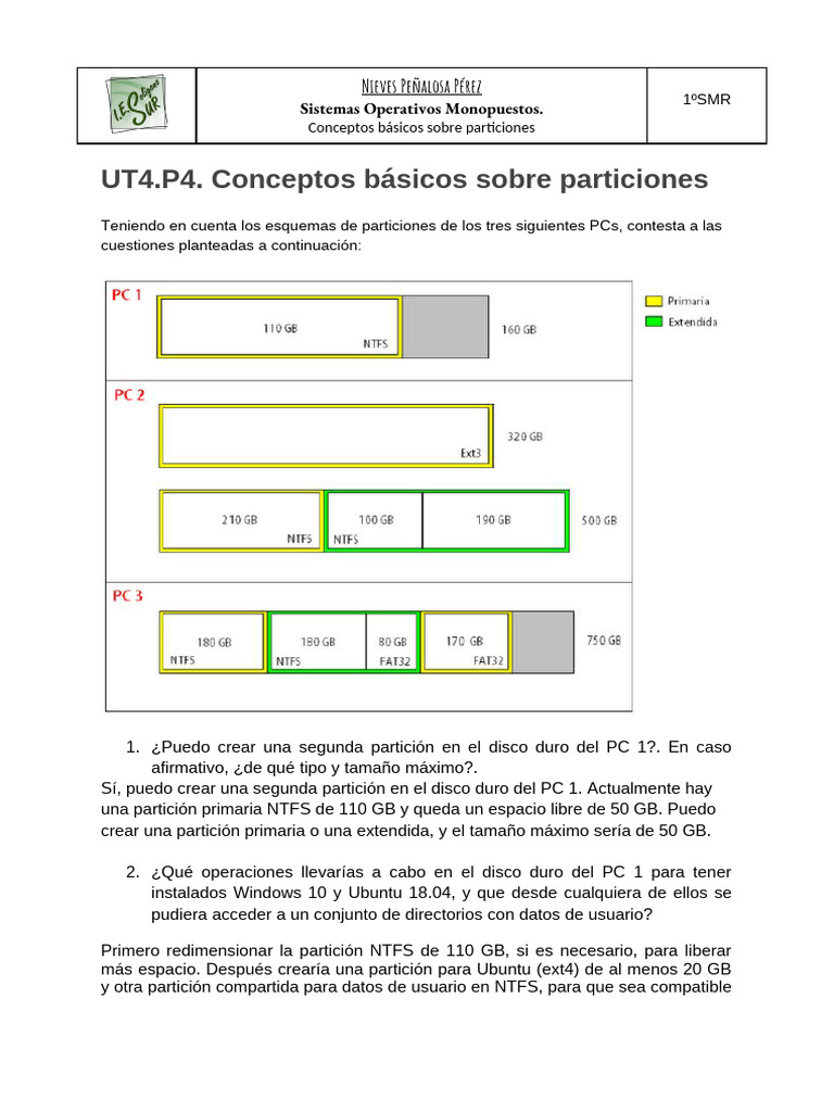 Peñalosa Pérez Nieves Conceptos Básicos Sobre Particiones (2) | PDF | Gestión de datos ...