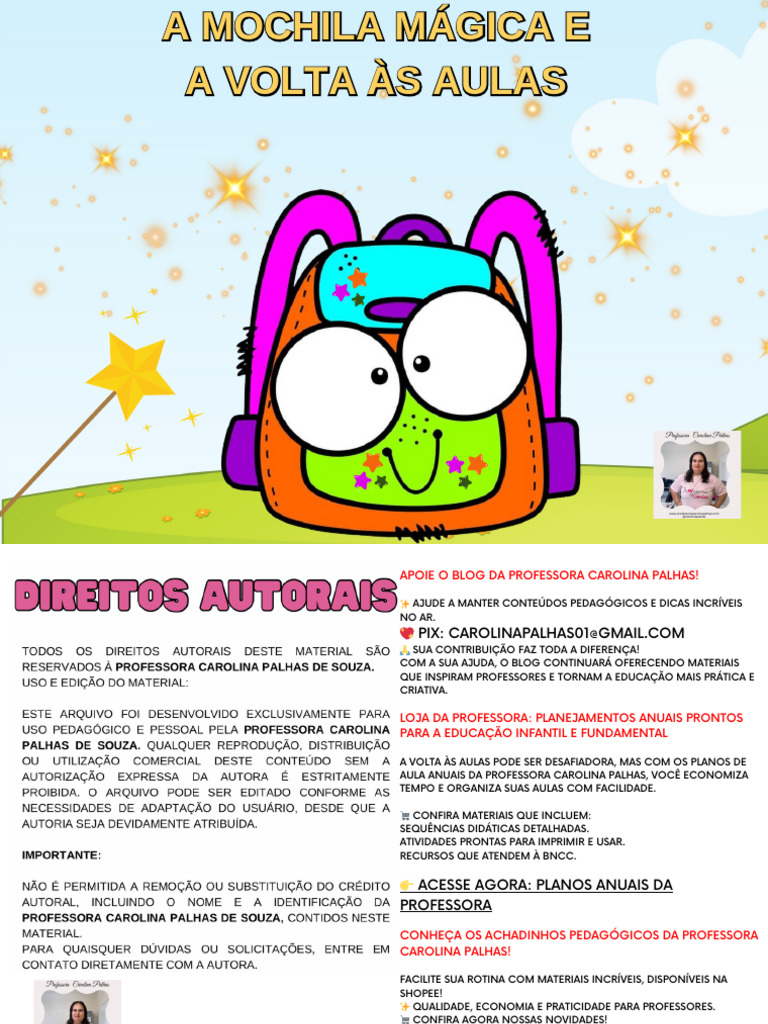A Mochila Magica e A Volta As Aulas 2 | PDF | Pedagogia