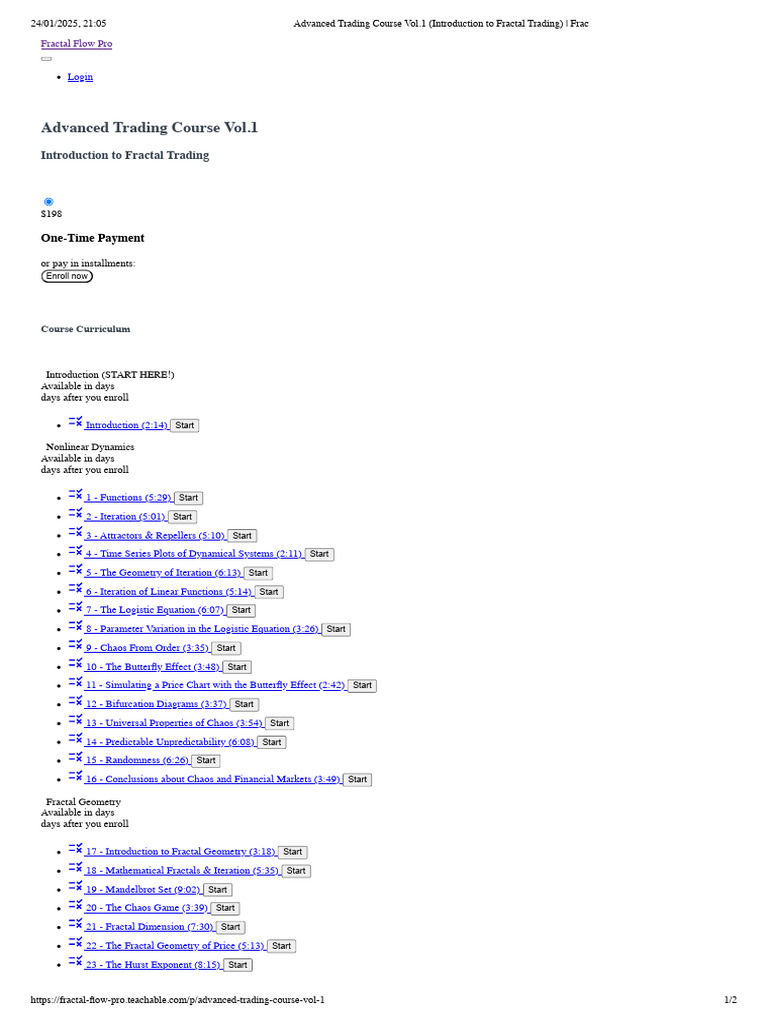 Advanced Trading Course Vol.1 (Introduction To Fractal Trading) - Frac | PDF | Chaos Theory ...