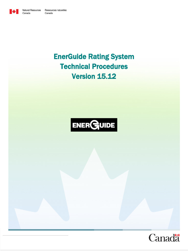 EnerGuide Rating System-Technical Procedures-Version 15.12 | PDF ...