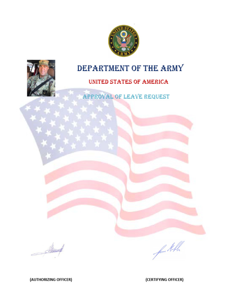 Us Army Leave Permit - Sgt. Michael R. David | PDF