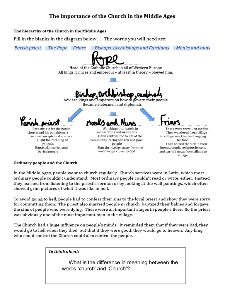 Medieval Church's Role Explained | PDF
