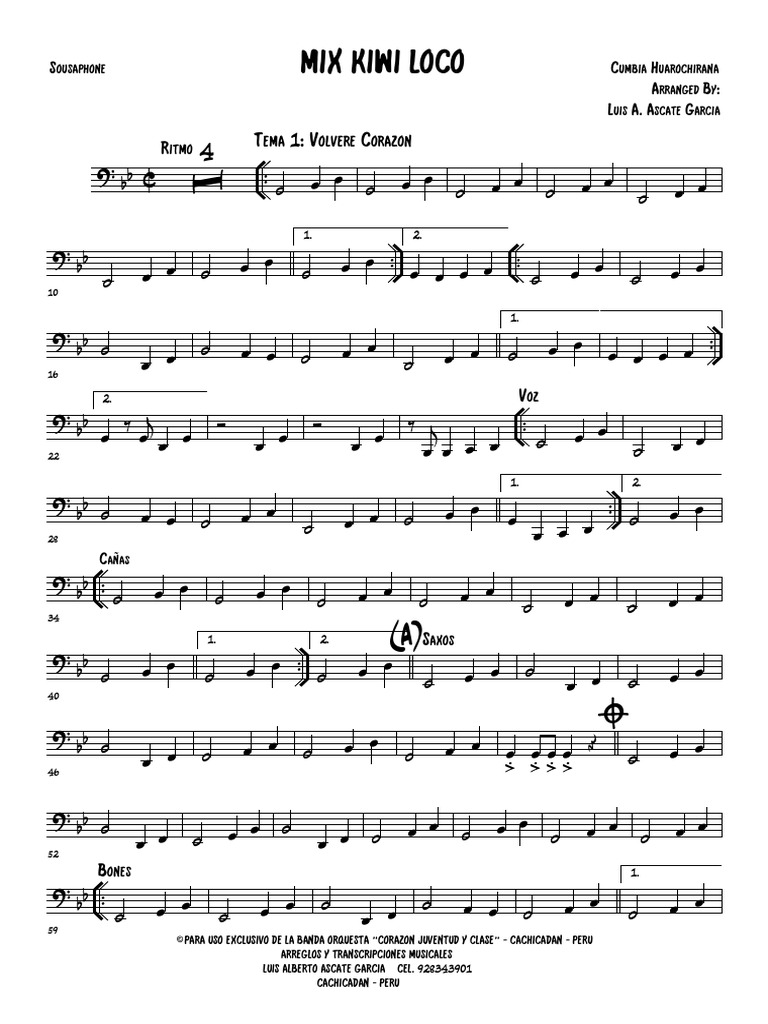Mix Kiwi Loco-Cumbia Huarochirana-Luis Ascate | PDF