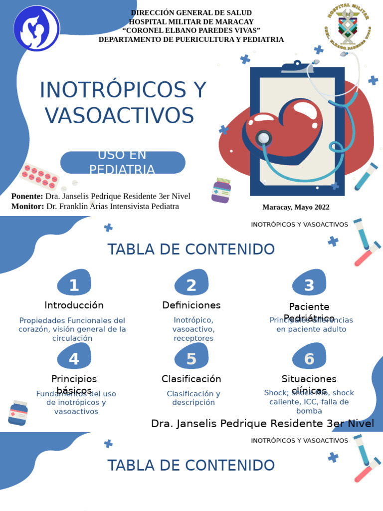 Inotropicos y Vasoactivos Pedrique 2023 | PDF | Medicina CLINICA | Angiología