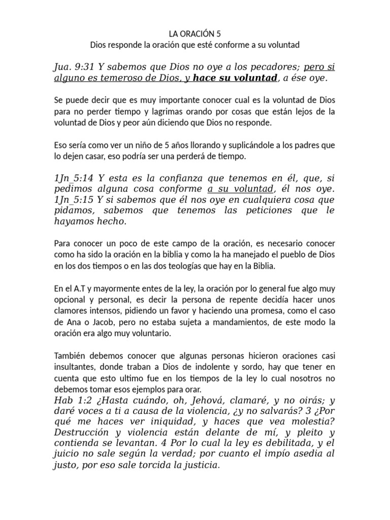 La Oración 5 | PDF | Oración | Creencia religiosa y doctrina