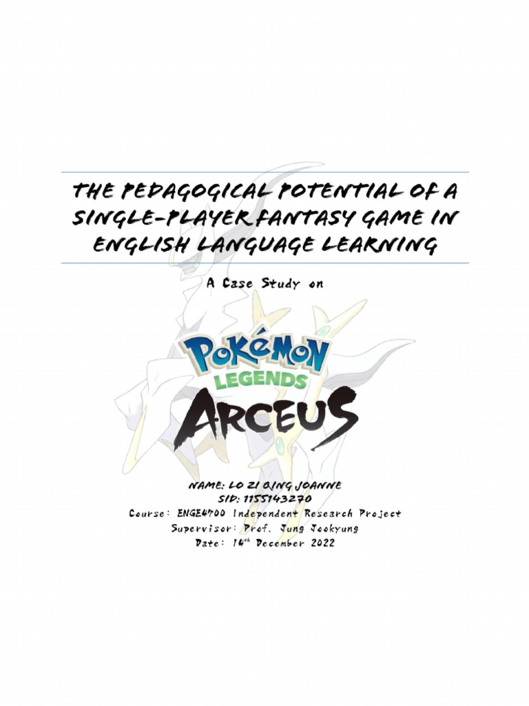 (LO, Zi Qing Joanne) ENGE4700 Capstone Project Paper | PDF | Second Language | Second Language ...