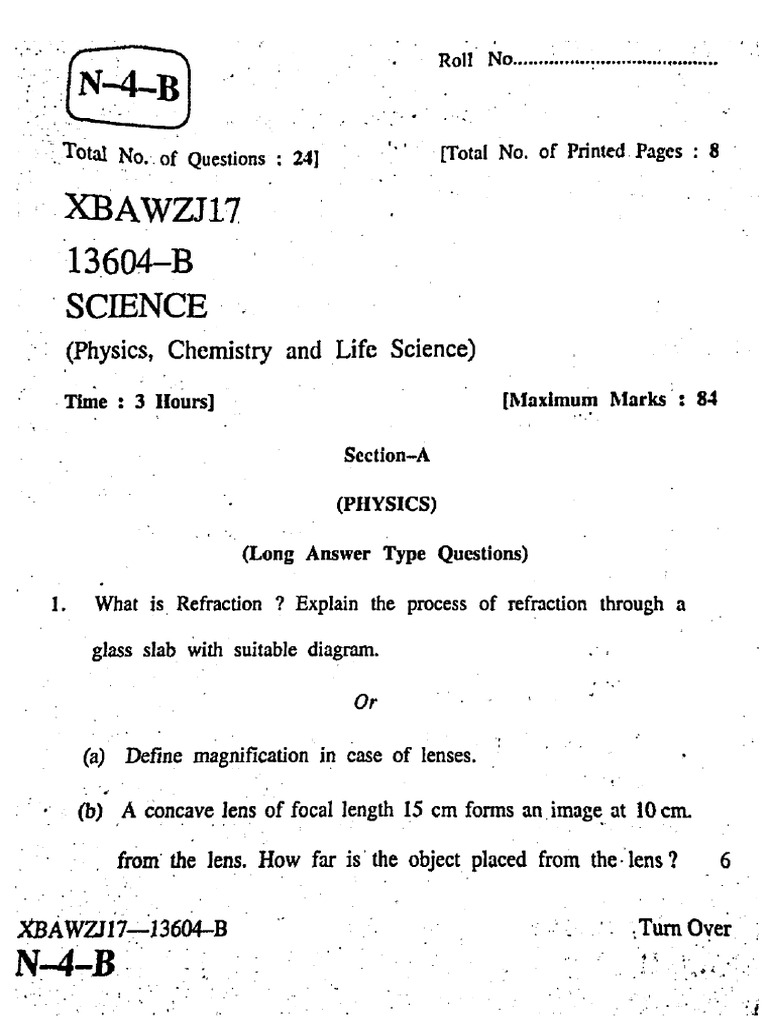 JK Bose Class 10 Science 13604 B 2017 | PDF