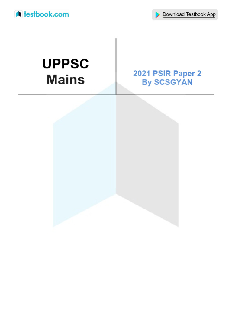 UPPSC Mains 2021 PSIR Paper 2 By SCSGYAN Eng | PDF