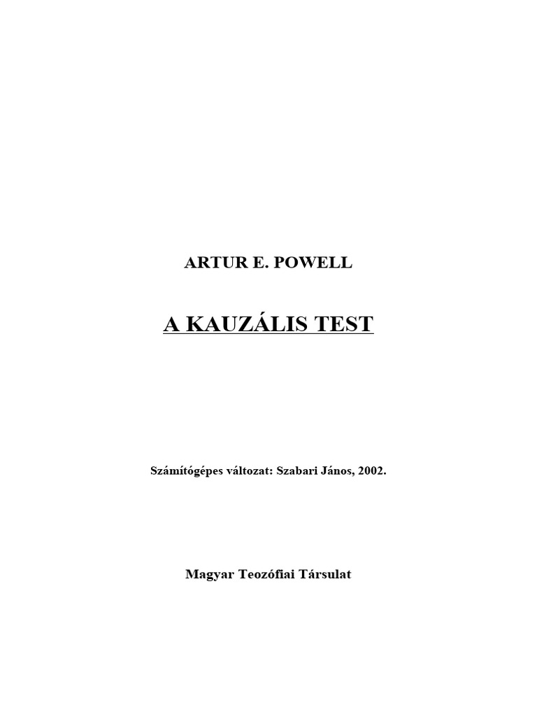 SZF Arthur E Powell - Kauzális Test | PDF