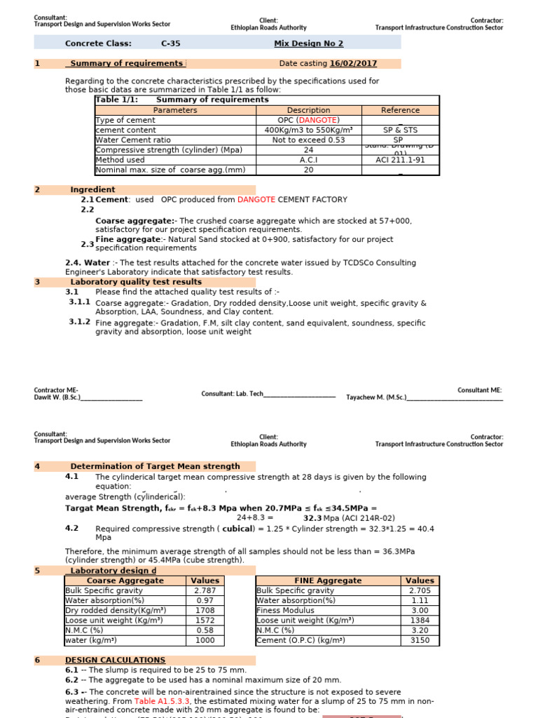 ACI 211 1 Method Final 2 | PDF | Concrete | Cement