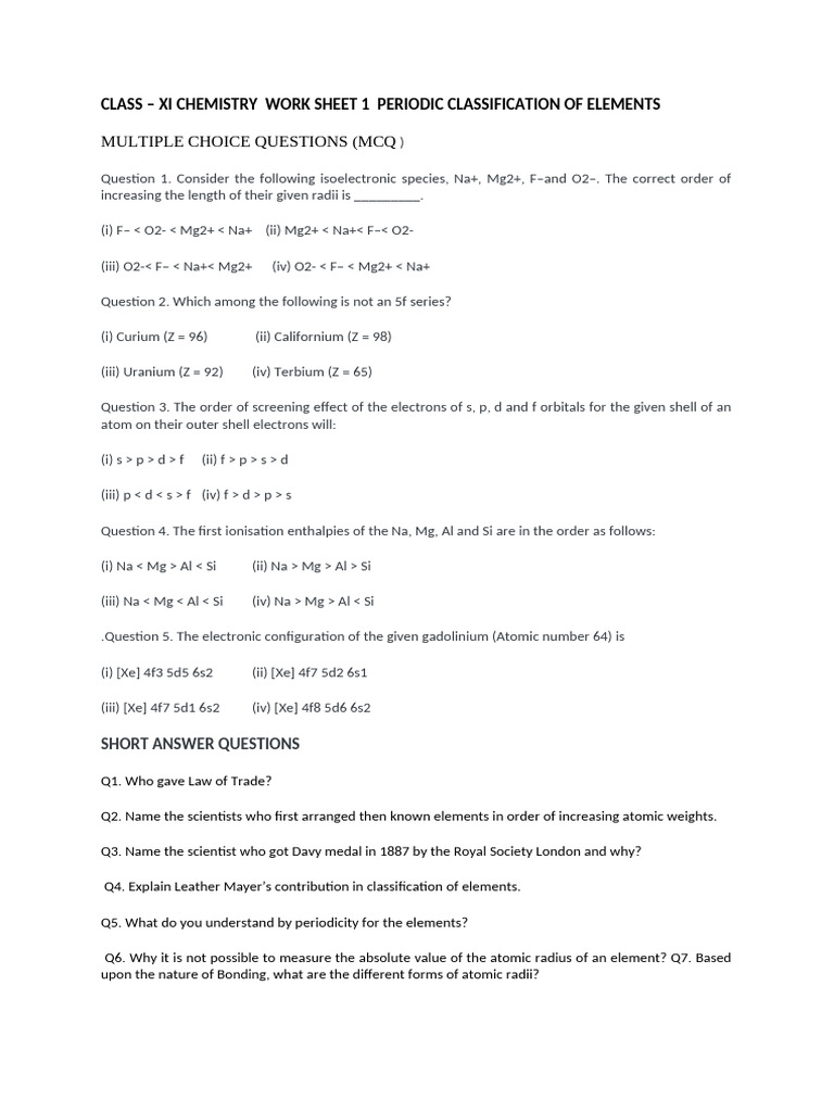 Che Chapter 3 Work Sheet | PDF | Atomic Nucleus | Atoms
