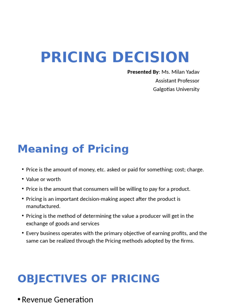 Pricing. | PDF | Pricing | Prices