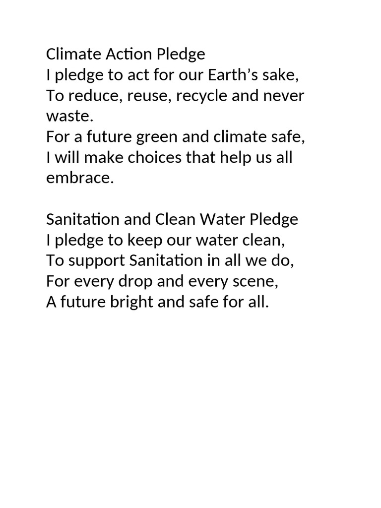 Climate Action Pledge | PDF