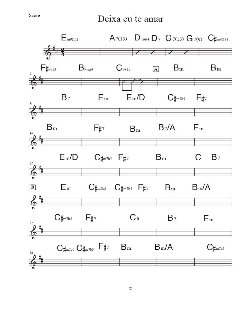 Deixa Eu Te Amar - Score | PDF