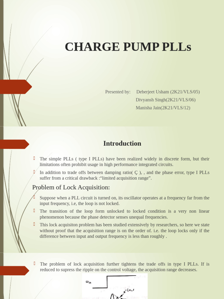 PPT-1 Charge Pump PLLs | PDF | Detector (Radio) | Computer Engineering