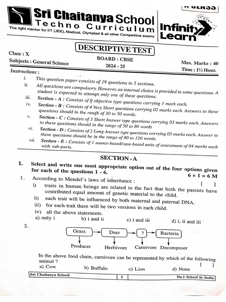 Descriptive Science QP | PDF