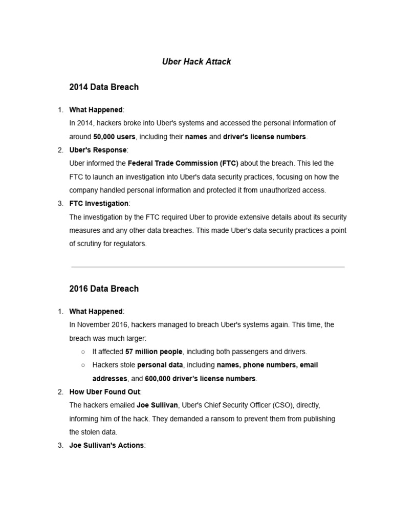 Uber's Data Breach Scandals | PDF | Computer Security | Security
