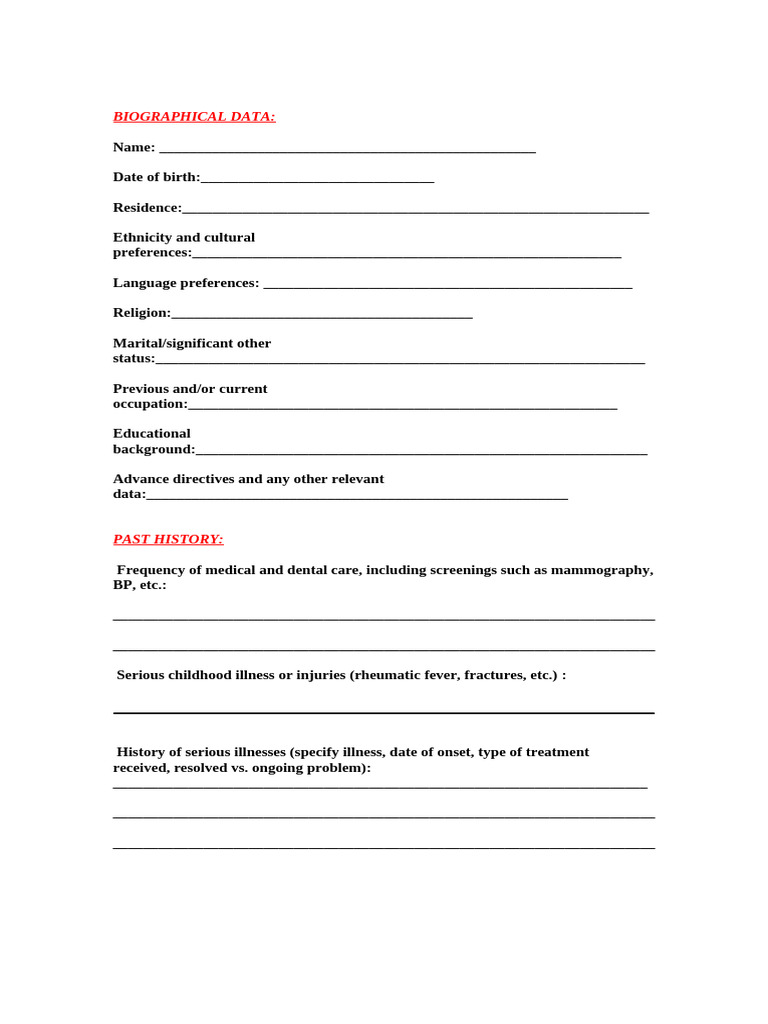 BIOGRAPHICAL DATA | PDF | Medical Specialties | Medicine