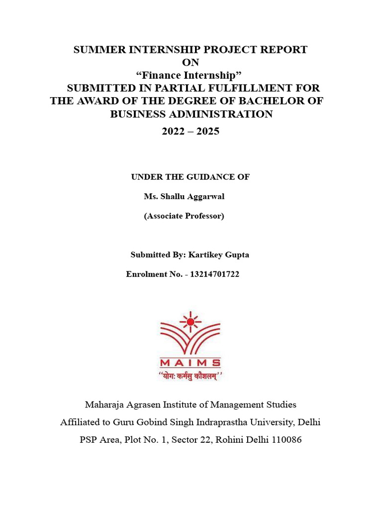 AAI INTERSHIP PROJECT FINAL Kartikey | PDF | Airport