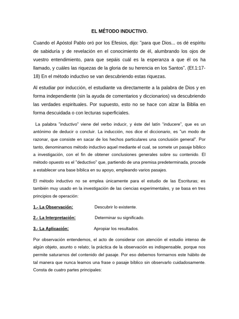 EL MÉTODO INDUCTIVO | PDF | Teología | Razonamiento inductivo