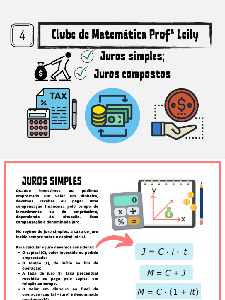 Flash Card Juros Simples e Compostos | PDF