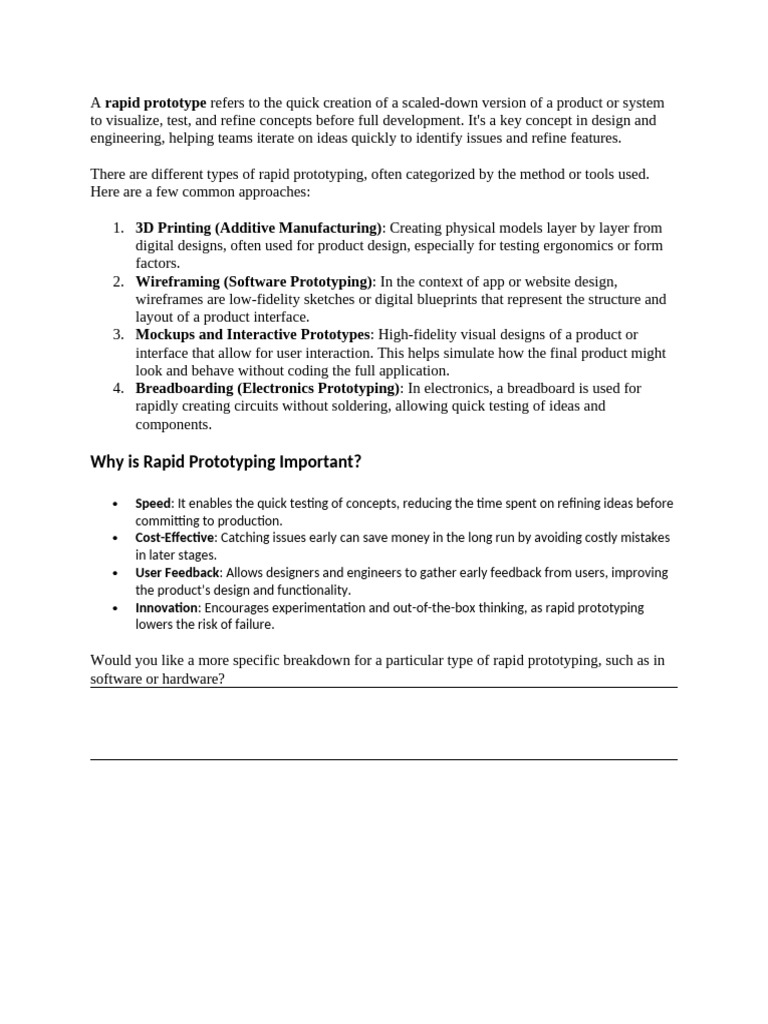 Understanding Rapid Prototyping Methods | PDF