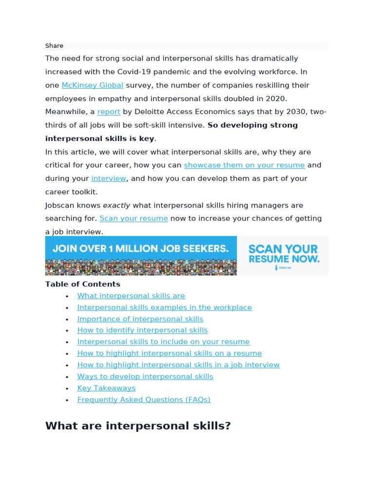 Mastering Interpersonal Skills for Career Success | PDF | Interpersonal Communication | Skill