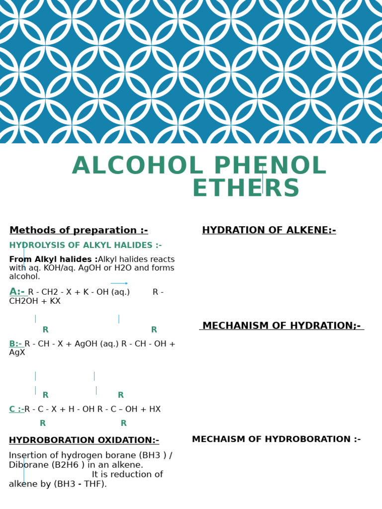 Alcohol Phenol Ethers | PDF | Ether | Unit Processes