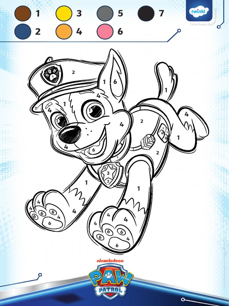 T TP 1686231933 Paw Patrol Colour by Number Ver 1 | PDF