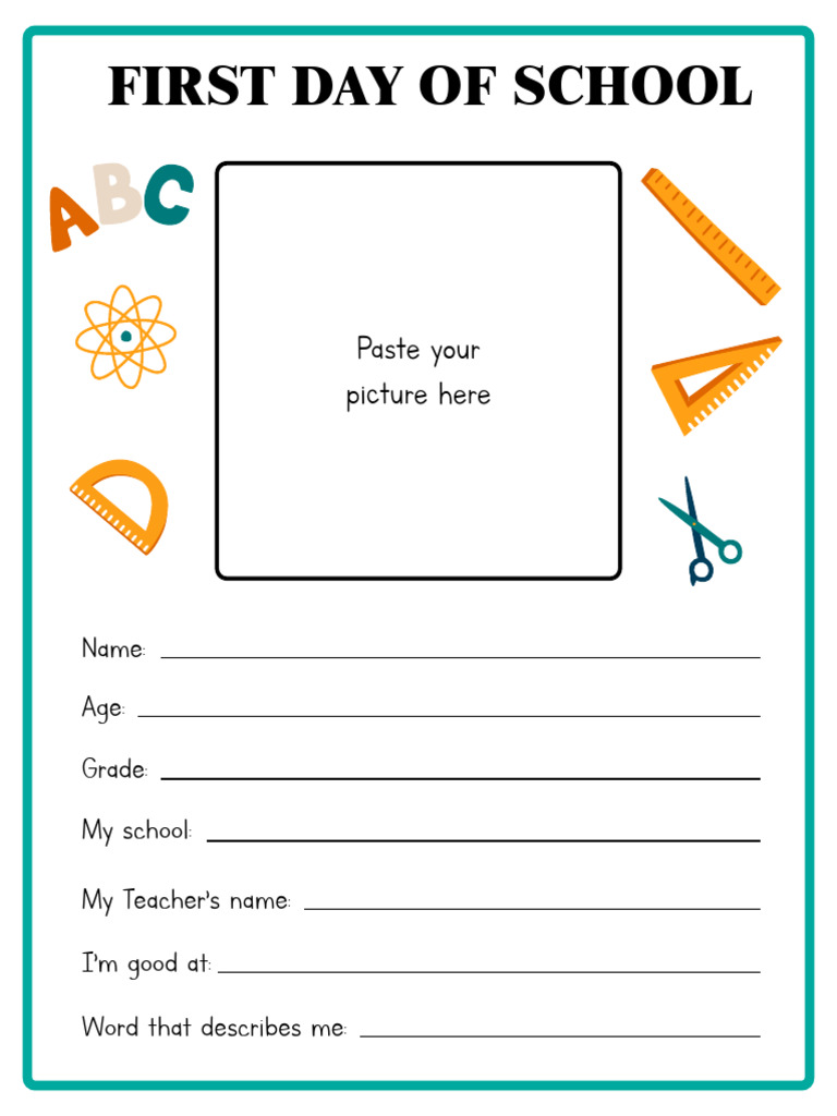 First Day of School Activity Template | PDF
