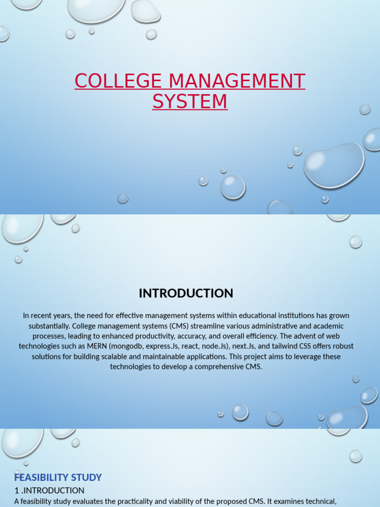 College Management System | PDF | System | Usability