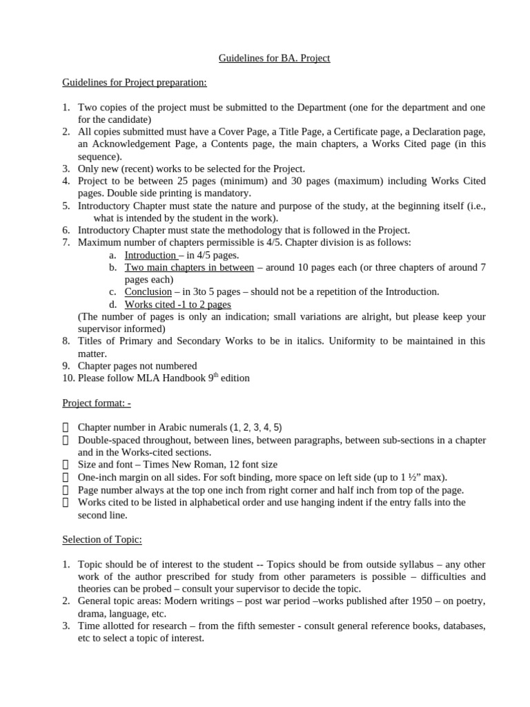 guidelines_ug_project final | PDF | Thesis