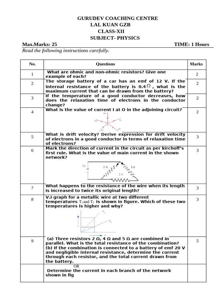 0 - Phy Ut 2 | PDF | Electrical Resistance And Conductance | Applied And Interdisciplinary Physics