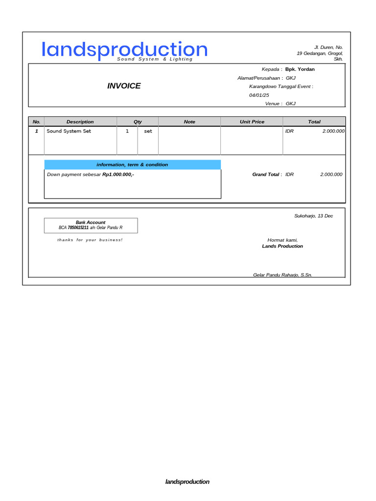 Inv NatalGKJ - KRDW | PDF
